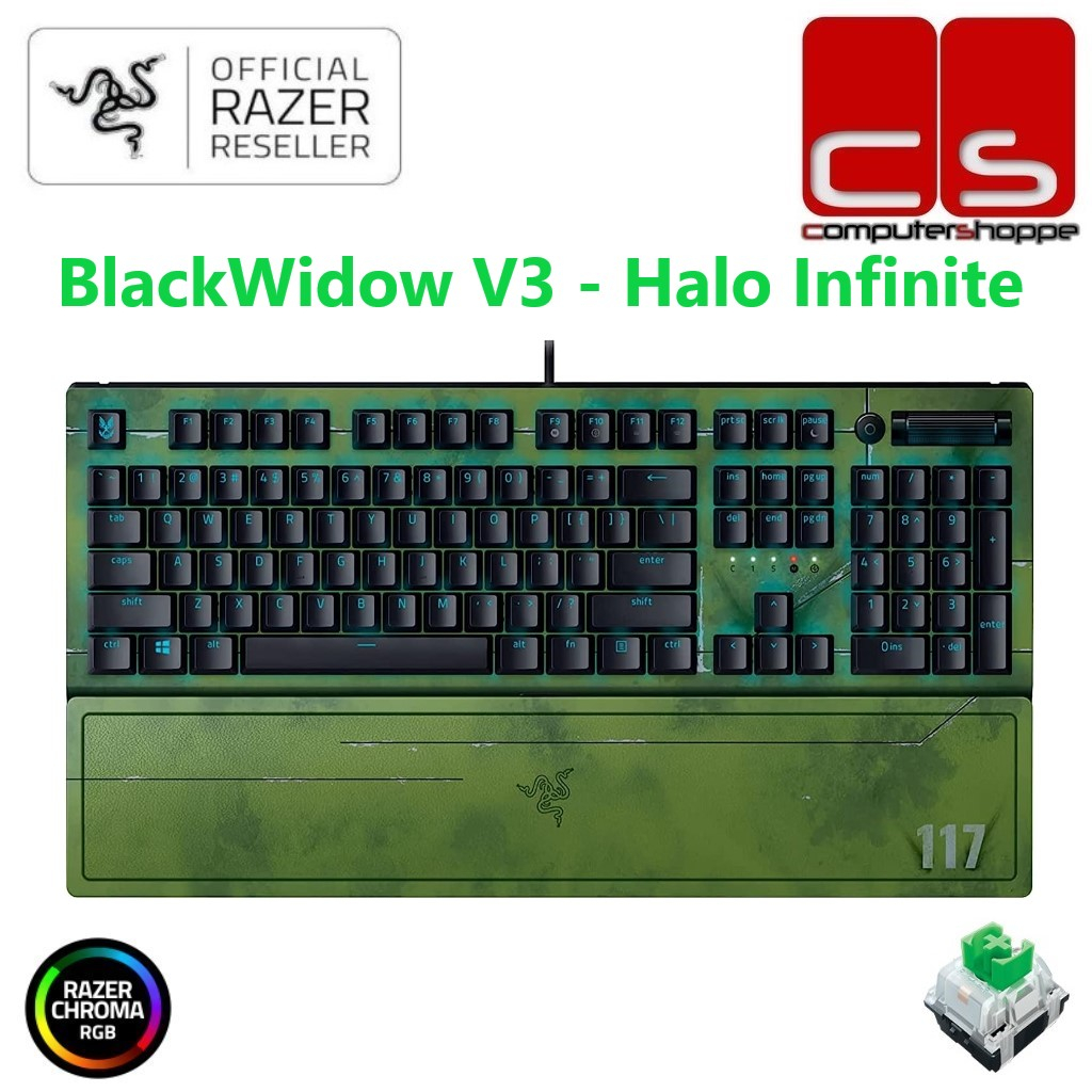Razer BlackWidow V3 Mechanical Gaming Keyboard - Halo Infinite Edition ...