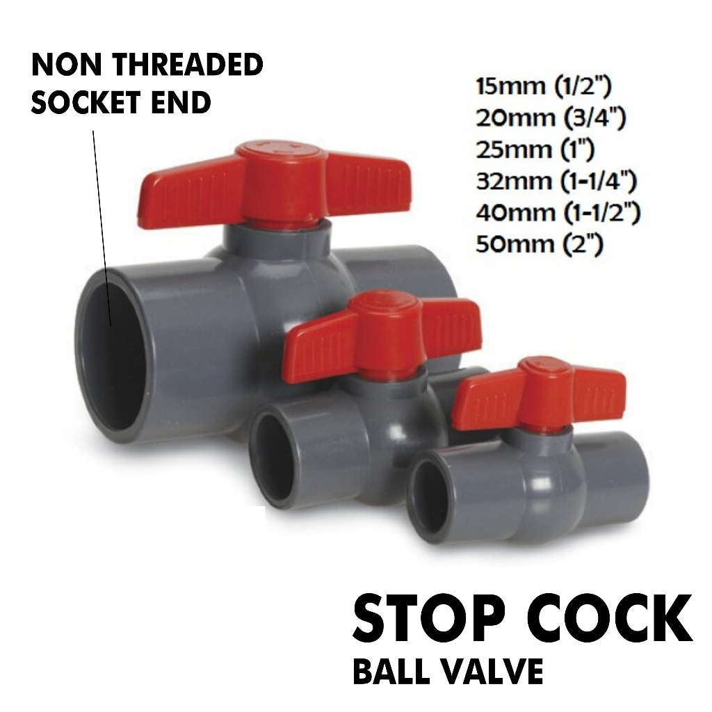 PVC Fitting PVC Connectors Compact Ball Valve Socket End (Non-Threaded ...
