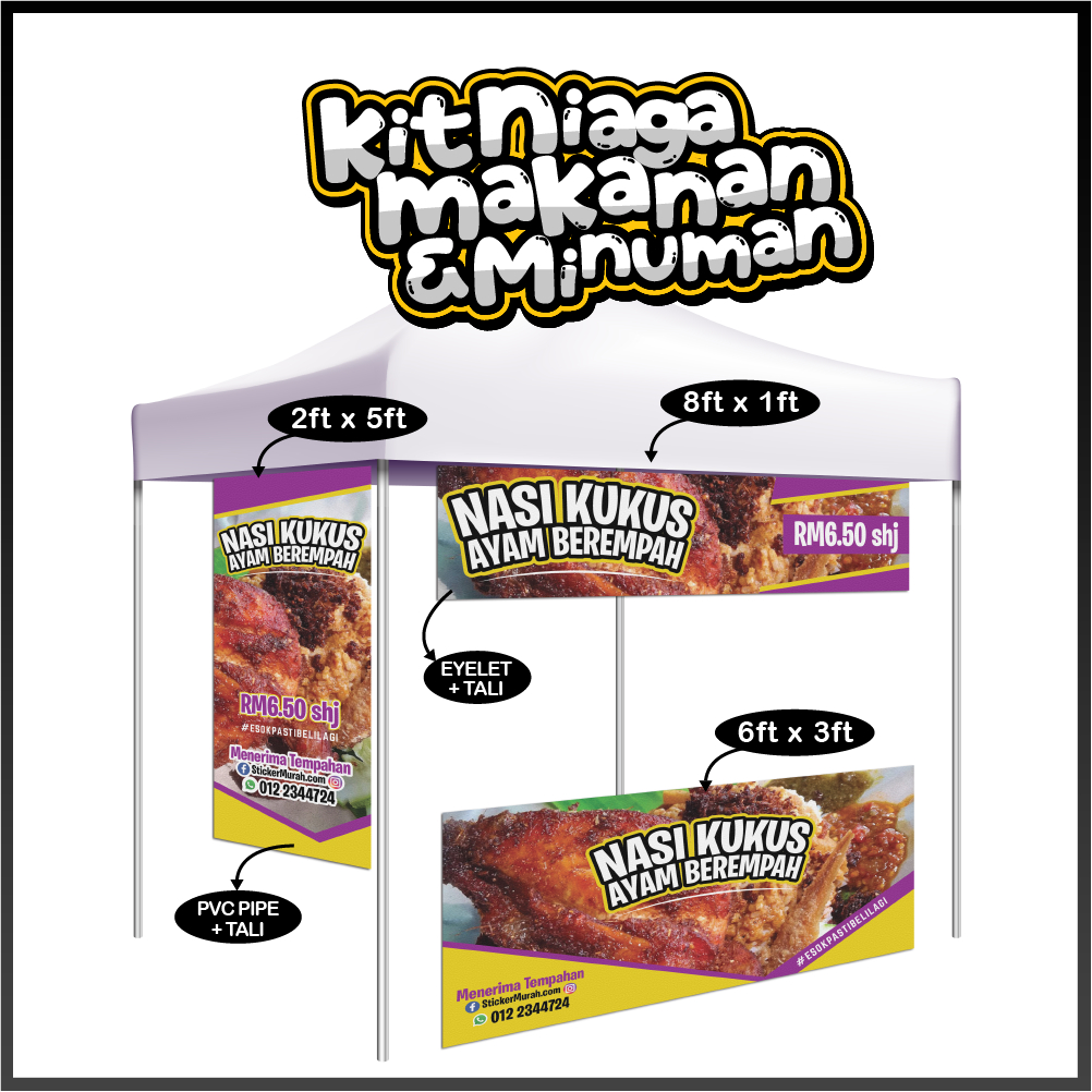(Custom Design) Banner Bunting Makanan Kit Niaga Cendol Jellyball ...