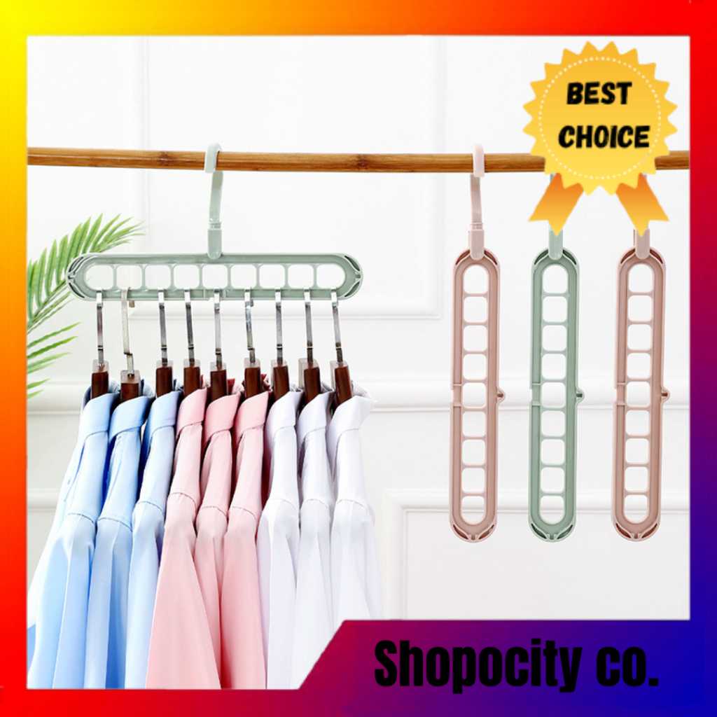 Multifunction Hanger Organiser (9 hole) Save Cabinet Space Wardrobe ...