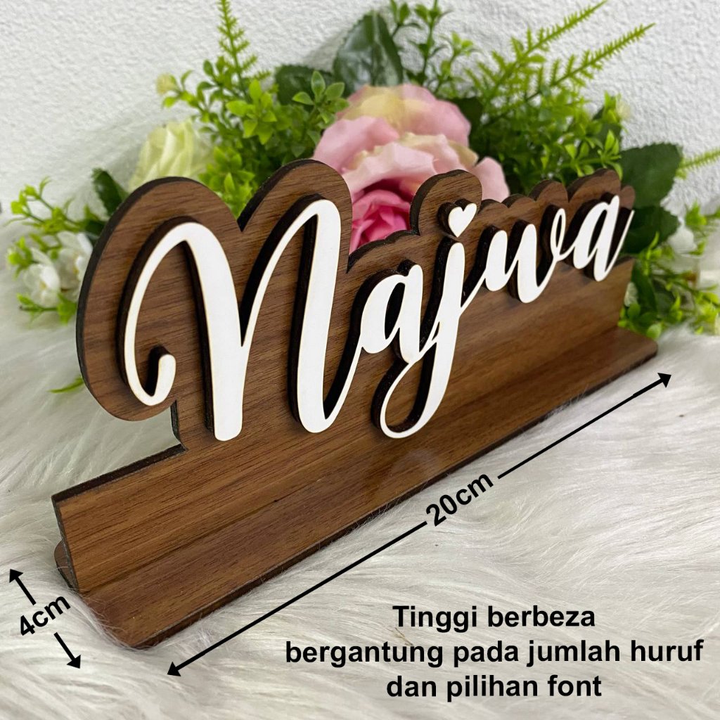 Custom Desk Name l Tanda Nama Meja l Ukiran Kayu l Laminated Plywood ...