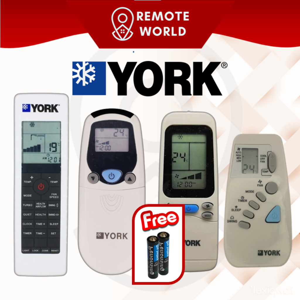 York Air conditioner Remote Control | Alat Kawalan Jauh Penghawa Dingin YK -1314, YK-01, YK3, YK ...