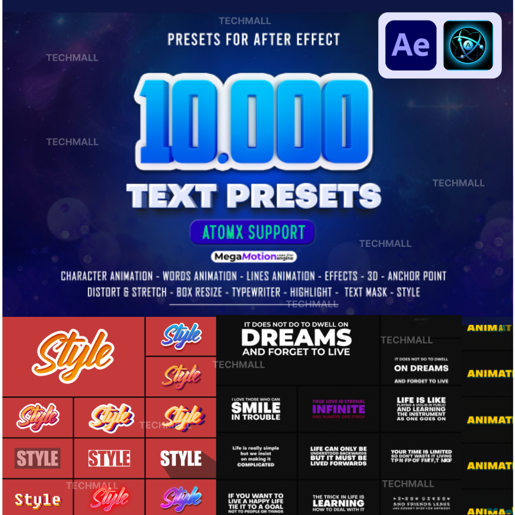 10000 Text Presets Pack for After Effects | Atomx Handy Extension ...