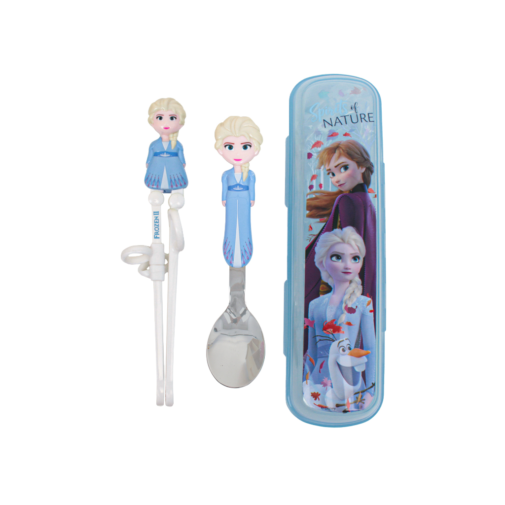 Disney Frozen 2 Queen Elsa Children Learning Chopsticks & Spoon Set ...