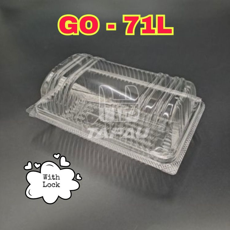 TAPAU - GO-71L [ 50pcs± ] Plastic Tray with Lock Bakery Disposable ...