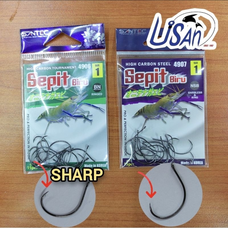 SANTEC SEPIT BIRU 4906/4907 UDANG GALAH HOOK/ MATA KAIL UDANG PRAWN ...