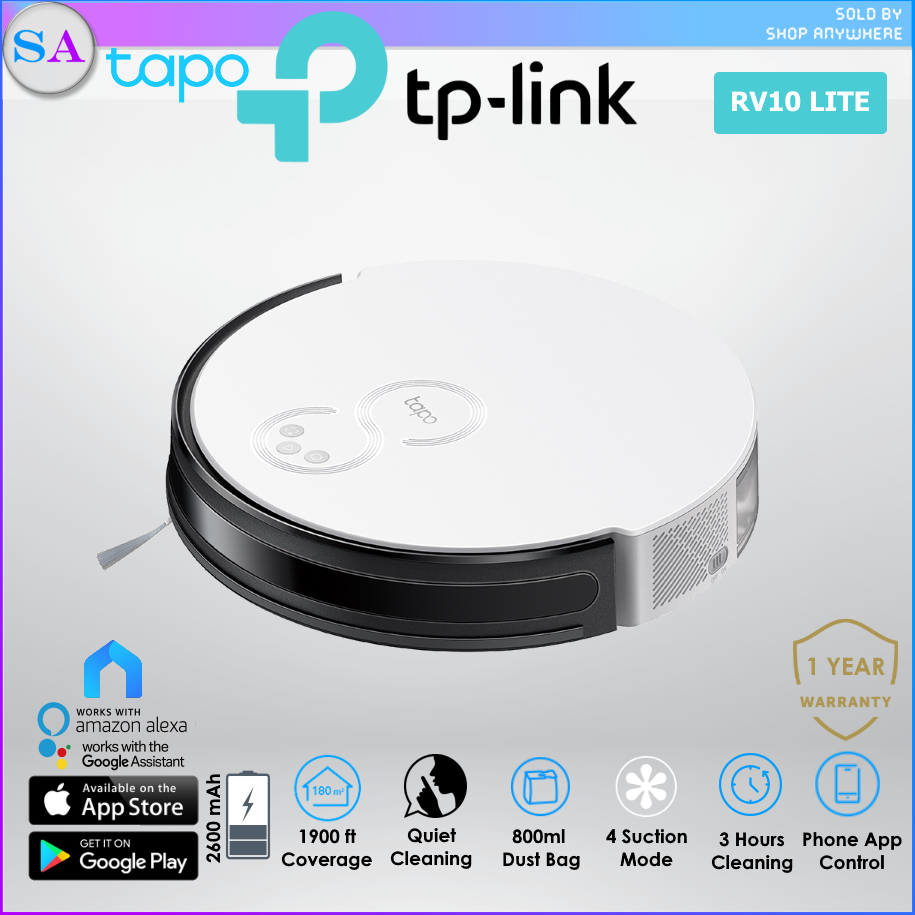 TP-Link Tapo RV10 Lite Smart Robot Vacuum Cleaner With Large Dust Bag ...