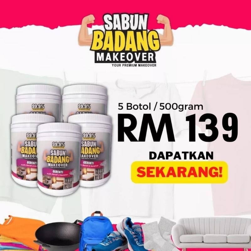 🔥HOT ITEM🔥COMBO SABUN BADANG MAKEOVER FABRIK KERAK KUALI TAHI LALAT ...