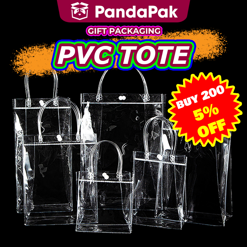 PANDAPAK Clear PVC Tote Bag Transparent Bag Doorgift Bag Gift Bag ...