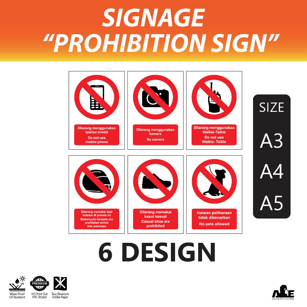 Prohibition Sign 1 | No Mobile Phone | No Camera | No Walkie Talkie ...