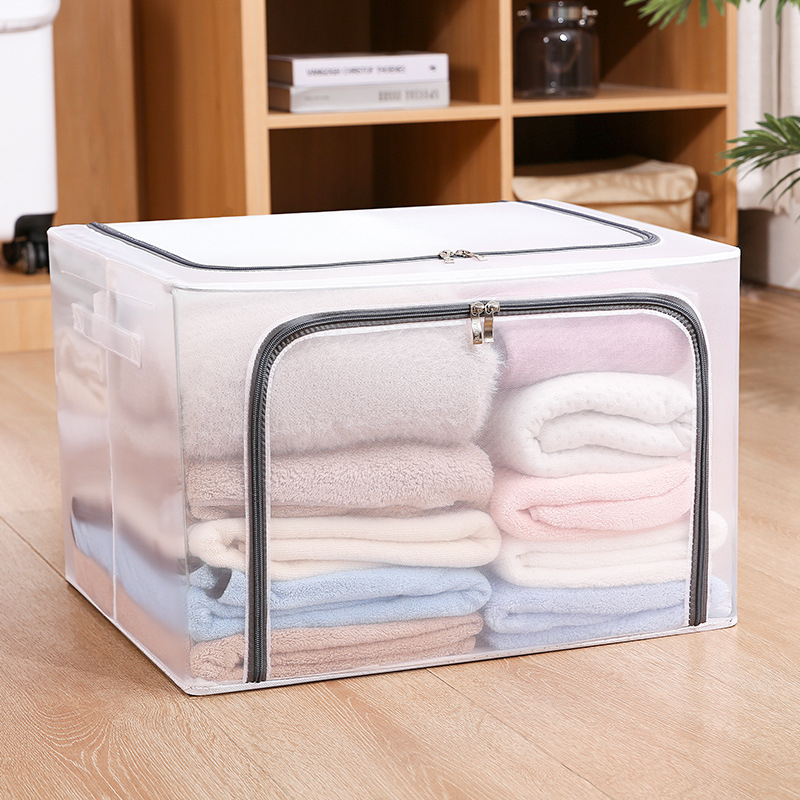 Extra Large Capacity Storage Organizer Transparent Foldable Storage Box ...