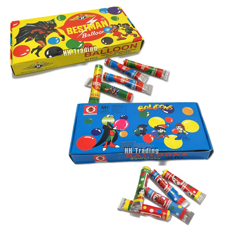 32pcs BESTMAN / LADYBIRD BRAND CHILDHOOD BLOWING BUBBLE BALLOONS TUBE ...