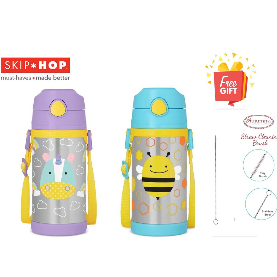 Skip Hop Zoo Insulated 304 Grade Stainless Steel Straw Thermos Bottle ...
