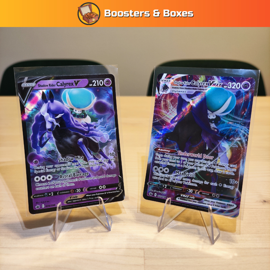 Shadow Rider Calyrex V (074/198) and Shadow Rider Calyrex VMAX (075/198 ...