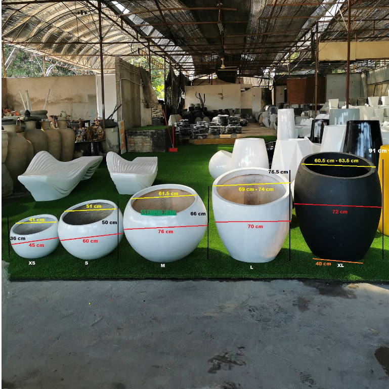 REX FP31 ALL Slant Tempayan Fiberglass Flower Ball Pot Pasu Bunga ...
