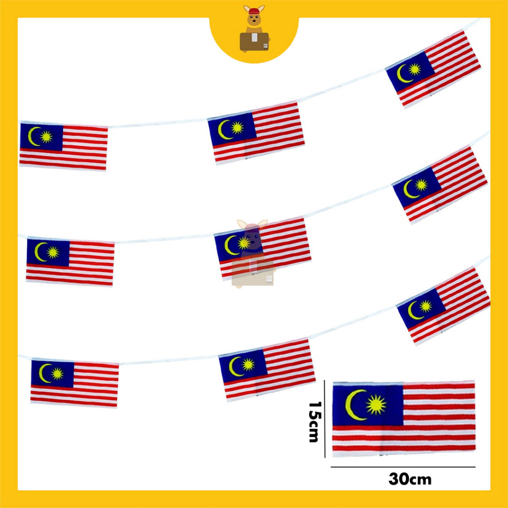 Malaysia Bunch Flag Hanging Bunting Flag Bendera Malaysia (10 Flags ...