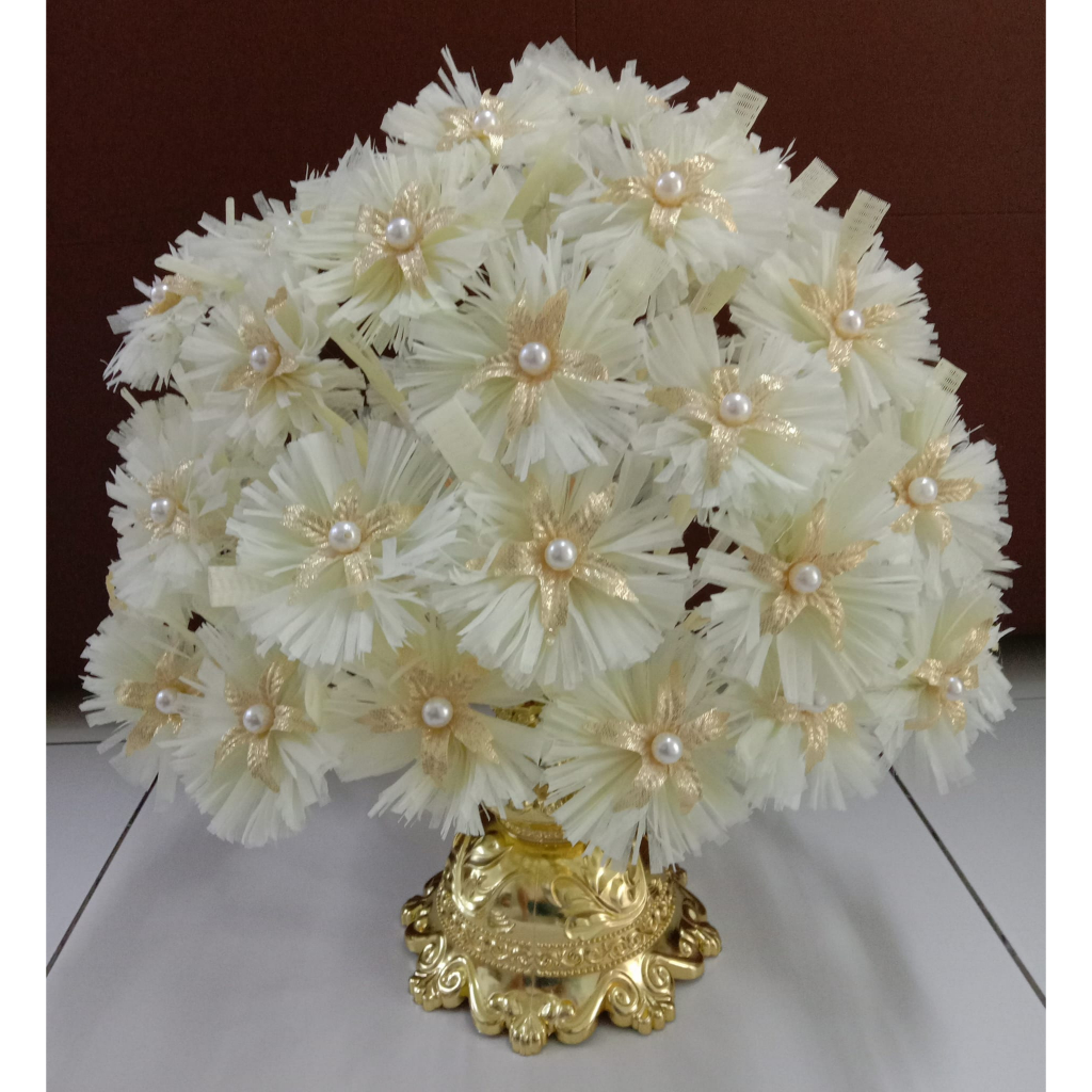 bunga telur manik daisy cream 50pcs / egg flowers beads daisy 50pcs ...