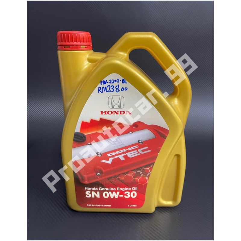 Honda Genuine Engine Oil 0W30 Fully Synthetic 4L | Shopee Malaysia