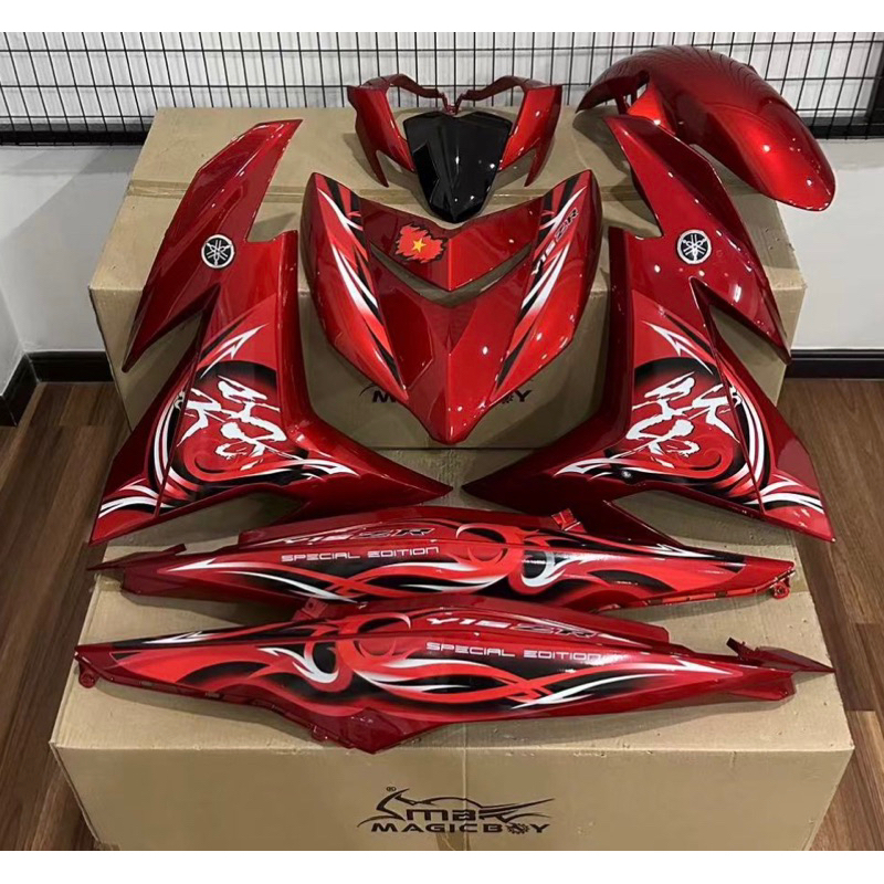 MAGIC BOY Y15 V2 KANJI RED/ RED BODY COVER SET (VIETNAM ORIGINAL LIMITED STICKER) | Shopee Malaysia