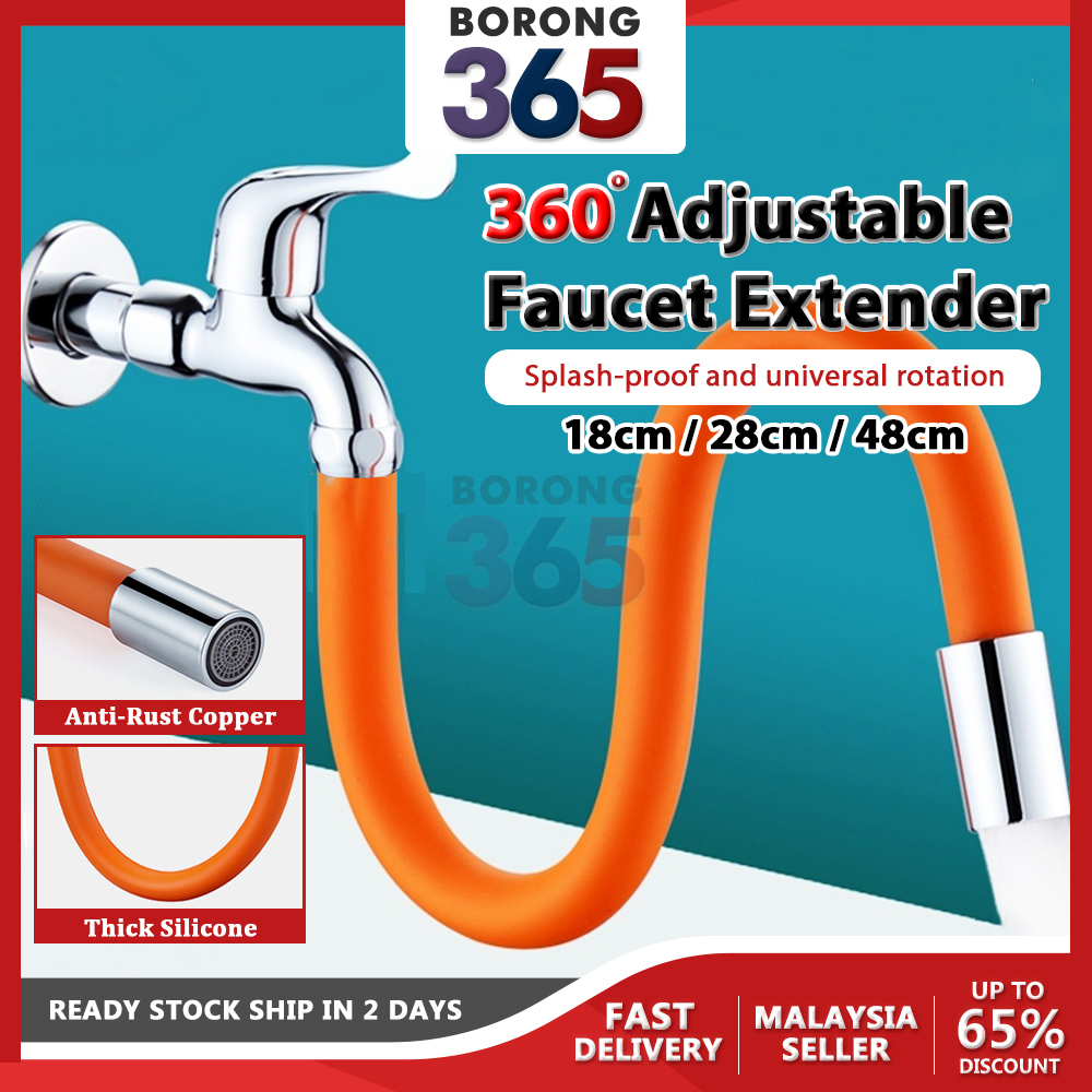Borong365 Universal Rotating Flexible Water Tap Hose Faucet Extension ...