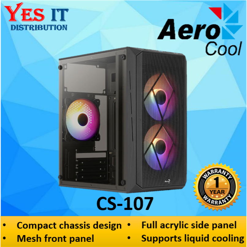 AeroCool CS-106 / CS-107 / Pivot V2 MINI TOWER CASE [ CS106-S-BK-V1 / CS107-A-BK-V2 / PIVOT-G-BK ...