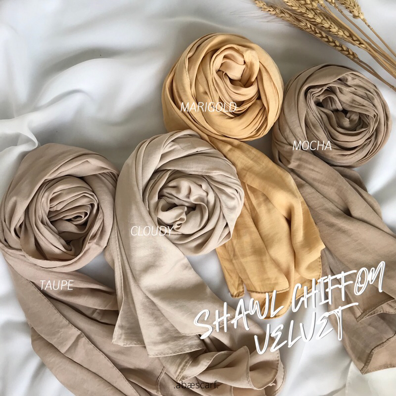 Shawl Chiffon Velvet | Crinkle & shiny | Ironless | Flowy | 1.8m x 0.7m ...