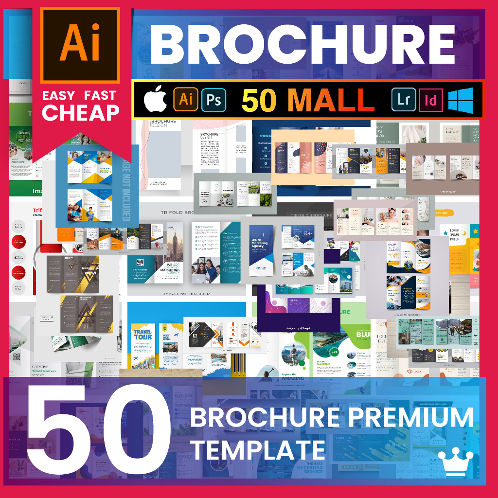 50 BROCHURE PAMPLET TRIFOLD PREMIUM AI TEMPLATE | Shopee Malaysia