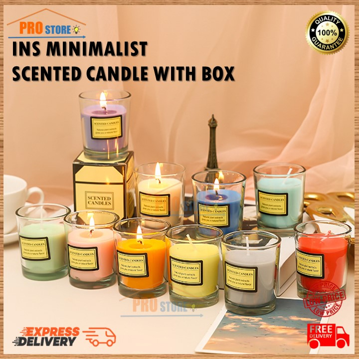 Minimalist Scented Candle Aromatherapy Premium Soy Wax Lilin Wangi ...