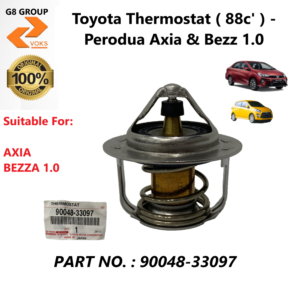 Toyota Thermostat ( 88' ) - Perodua Axai & Bezza 1.0 ( 90048-33097 ...
