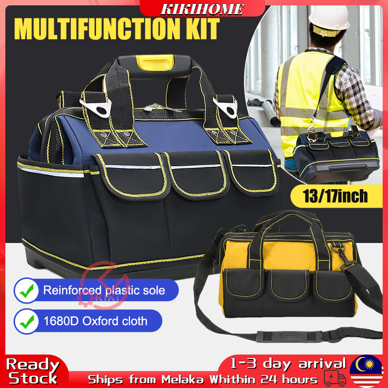 13“17” Tool Bag Multi-functional Molded Bottom Toolkit Heavy Duty Tools ...