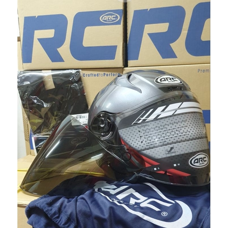 ARC XR HELMET GREY & 0RIGINAL ARC XR VISOR SMOKE | Shopee Malaysia