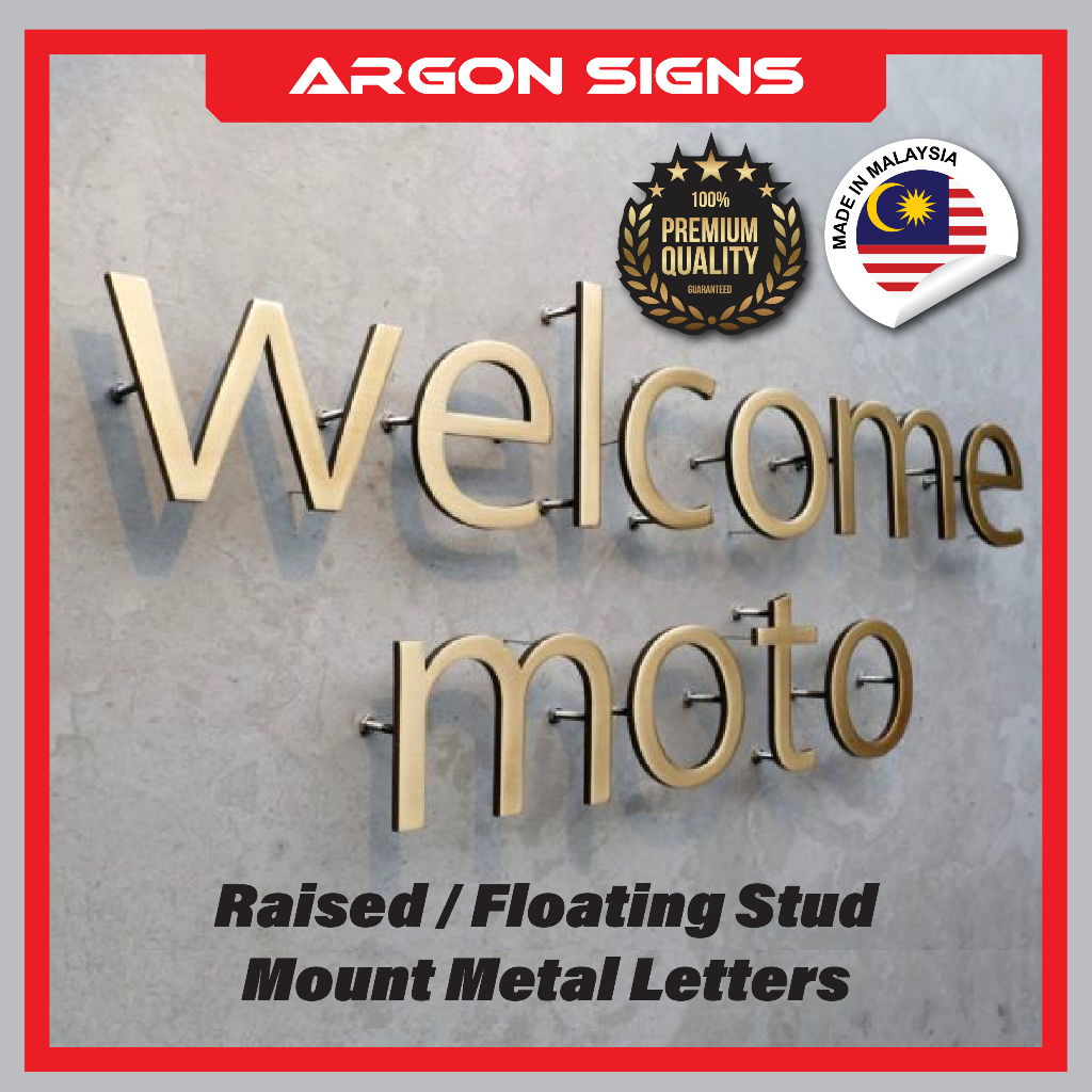 Raised / Floating Stud Mount Metal Letters | Laser Cut Metal Sign ...