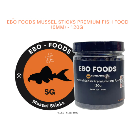 EBO FOODS Mussel Sticks Premium Fish Food 6mm - 120g / 600g / 1kg ...