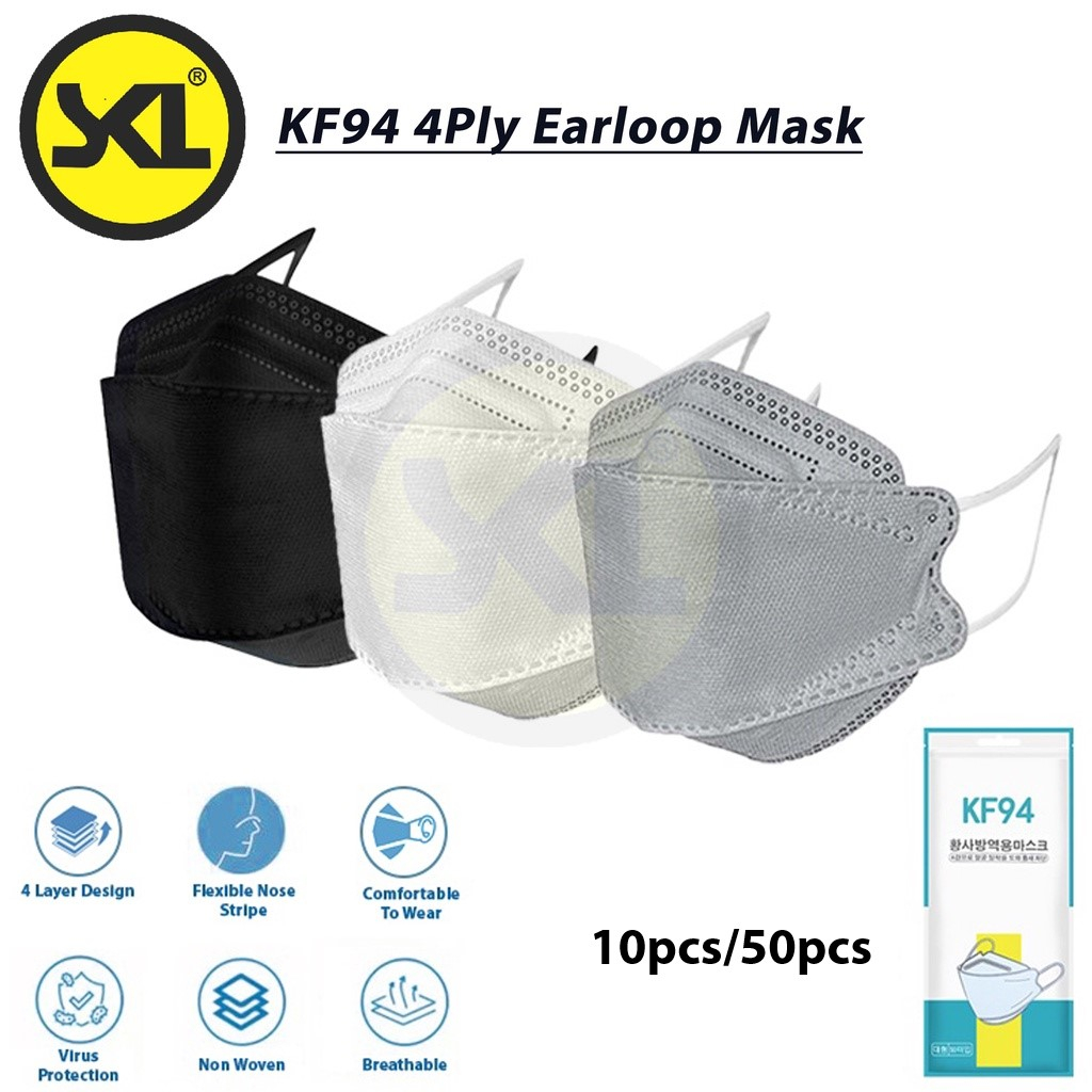 KF94 4Ply Adult Earloop Mask 3D Fish Mouth Face Mask Disposable Earloop ...