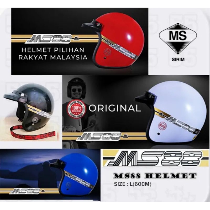 MS88 HELMET MS88 ORIGINAL 💯%[ SIRIM MALAYSIA] | Shopee Malaysia