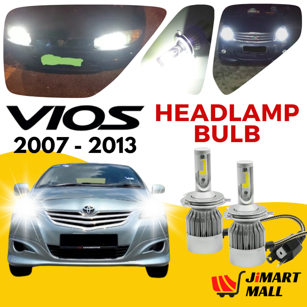 TOYOTA VIOS 07 HEADLAMP LED BULB 6000K White Car Head Light Lamp ...