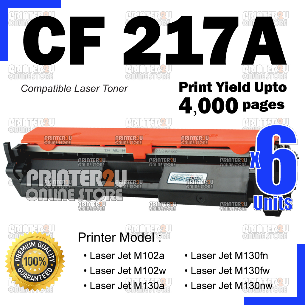 6x Compatible to HP 17A CF217A CF217 HP17 With Chipset HP LaserJet Pro ...
