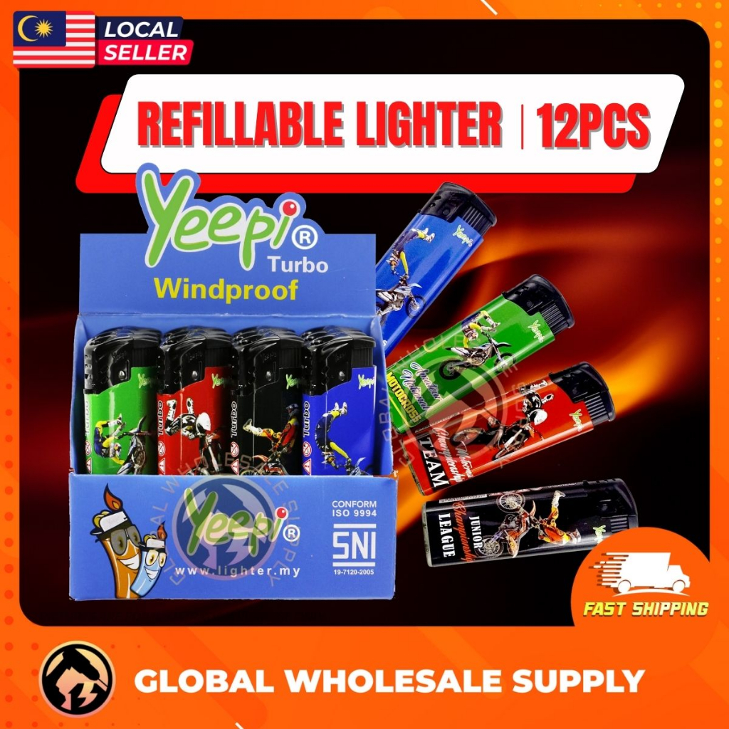 12PCS Yeepi Lighter YEEPI Turbo Windproof 4100 Windproof Lighter Gas ...