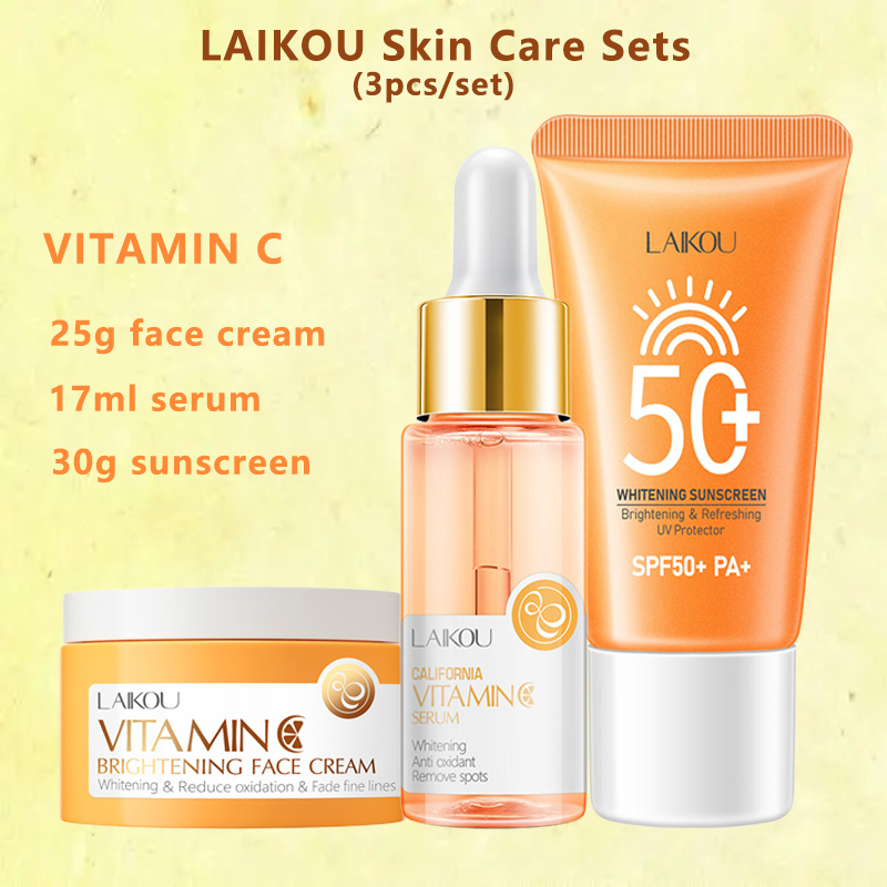 4pcs LAIKOU Skin Care Sets Whitening Sunscreen UV Protection Whitening ...