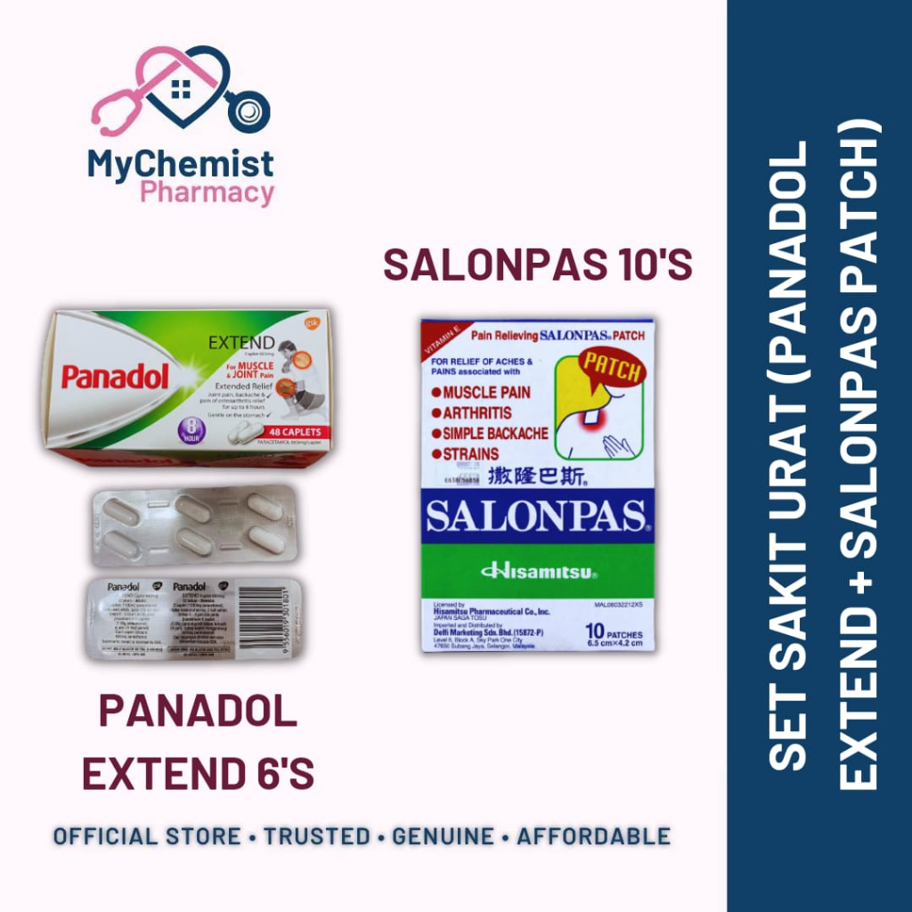 Combo Set Sakit Urat untuk Dewasa (Panadol Extend 6's + Plaster Patch ...