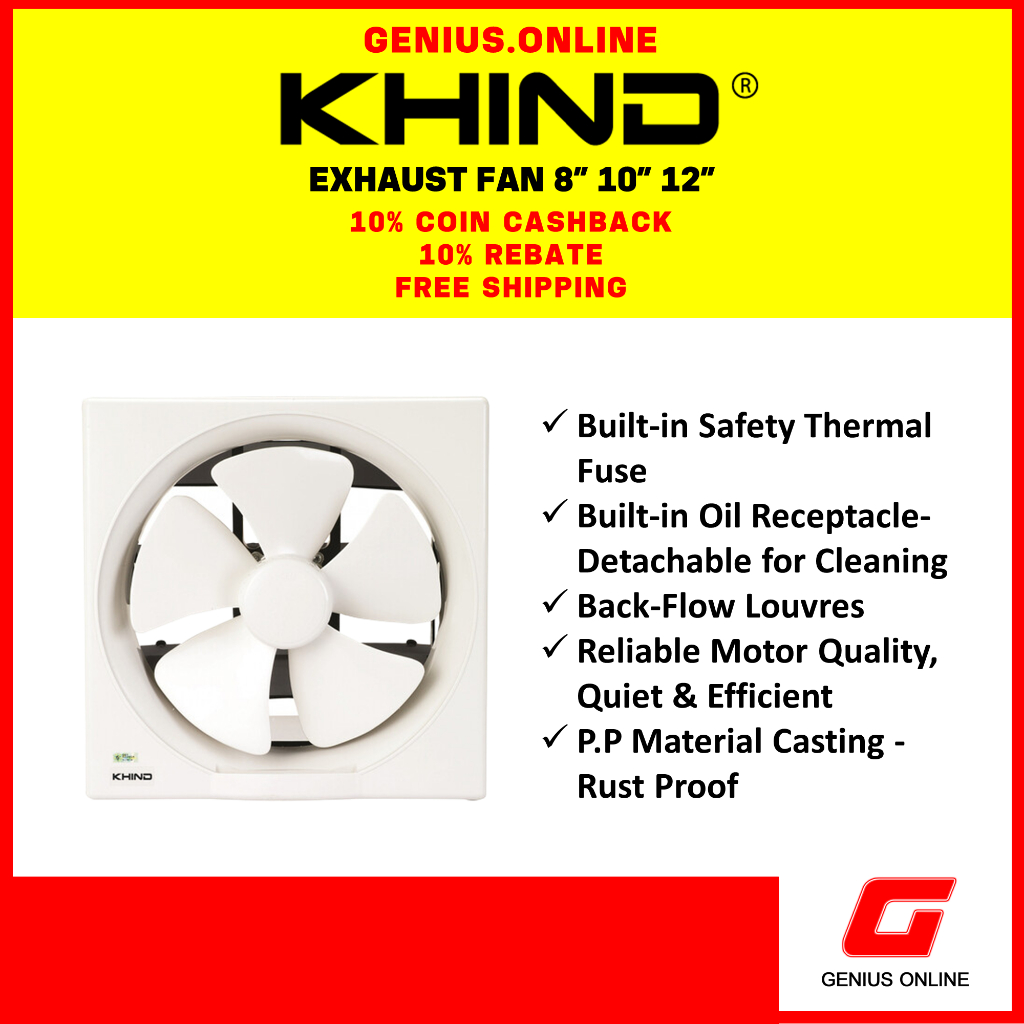 KHIND Exhaust Fan (8"/10"/12") EF8001/EF1001/EF1201 | Shopee Malaysia