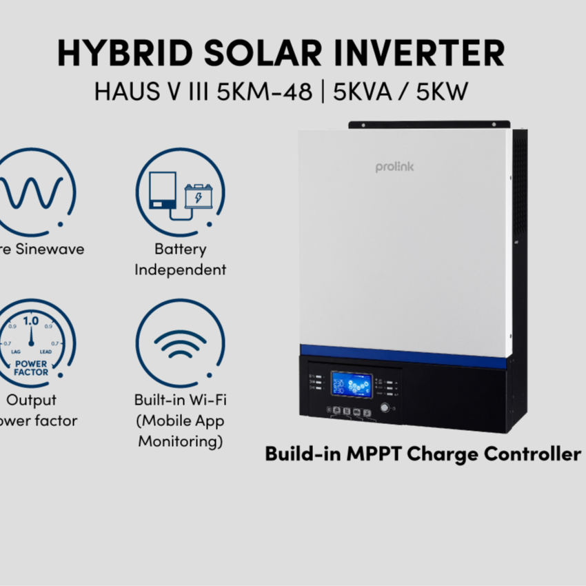Prolink [5KVA | 5000W | MPPT] Hybrid Off-Grid Solar Inverter Power ...