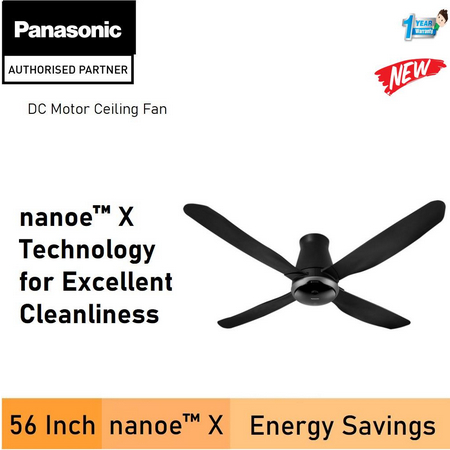 Panasonic 56" 4 Blades nanoe™ X Ceiling Fan F-M14MEVBKQH / F-M14ME ...