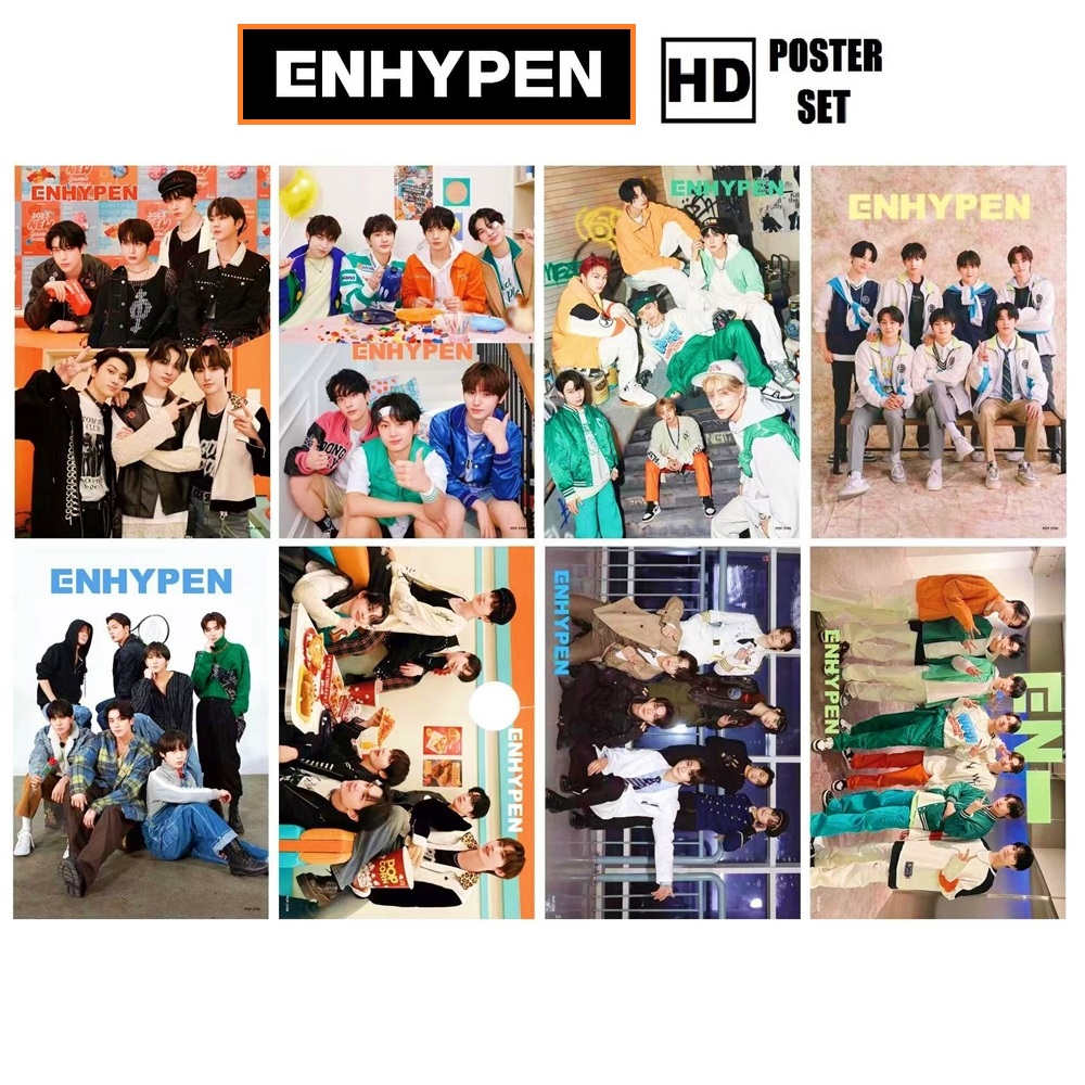 ENHYPEN 8pcs POSTER SET. Enhypen Kpop Poster. Enhypen Engine Poster ...