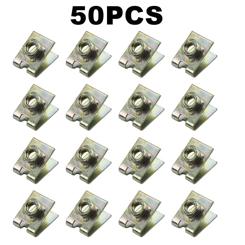 50PCS M6 Spring Clip Cover Set Body Motorcycle Screw Fastener Car M6 U ...