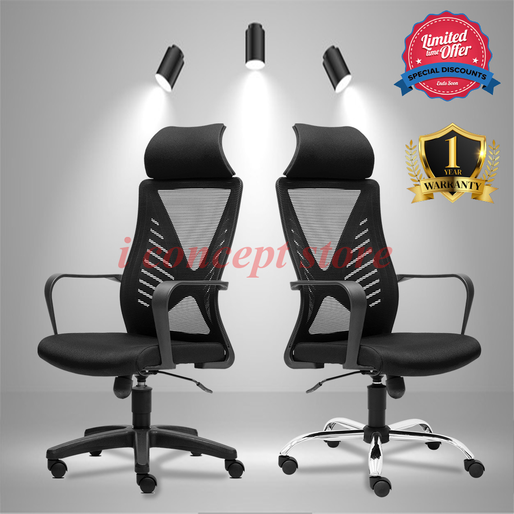 *READY STOCK* MESH HIGH BACK OFFICE CHAIR / KERUSI PEJABAT BERODA ...