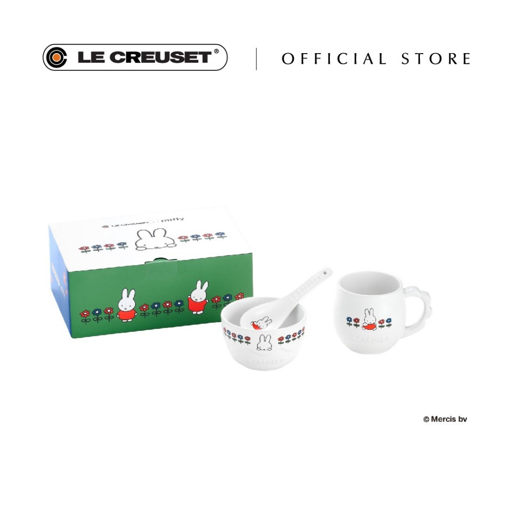 Le Creuset Stoneware MIFFY Tableware Set - Cotton (Rice Bowl, Mug and ...