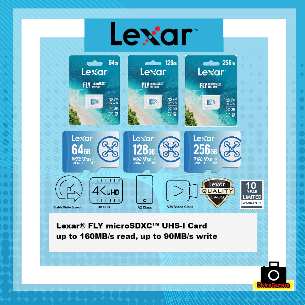 Lexar FLY microSDXC USH-I Card 256GB 128GB 64GB Memory Card A2 Micro SD ...