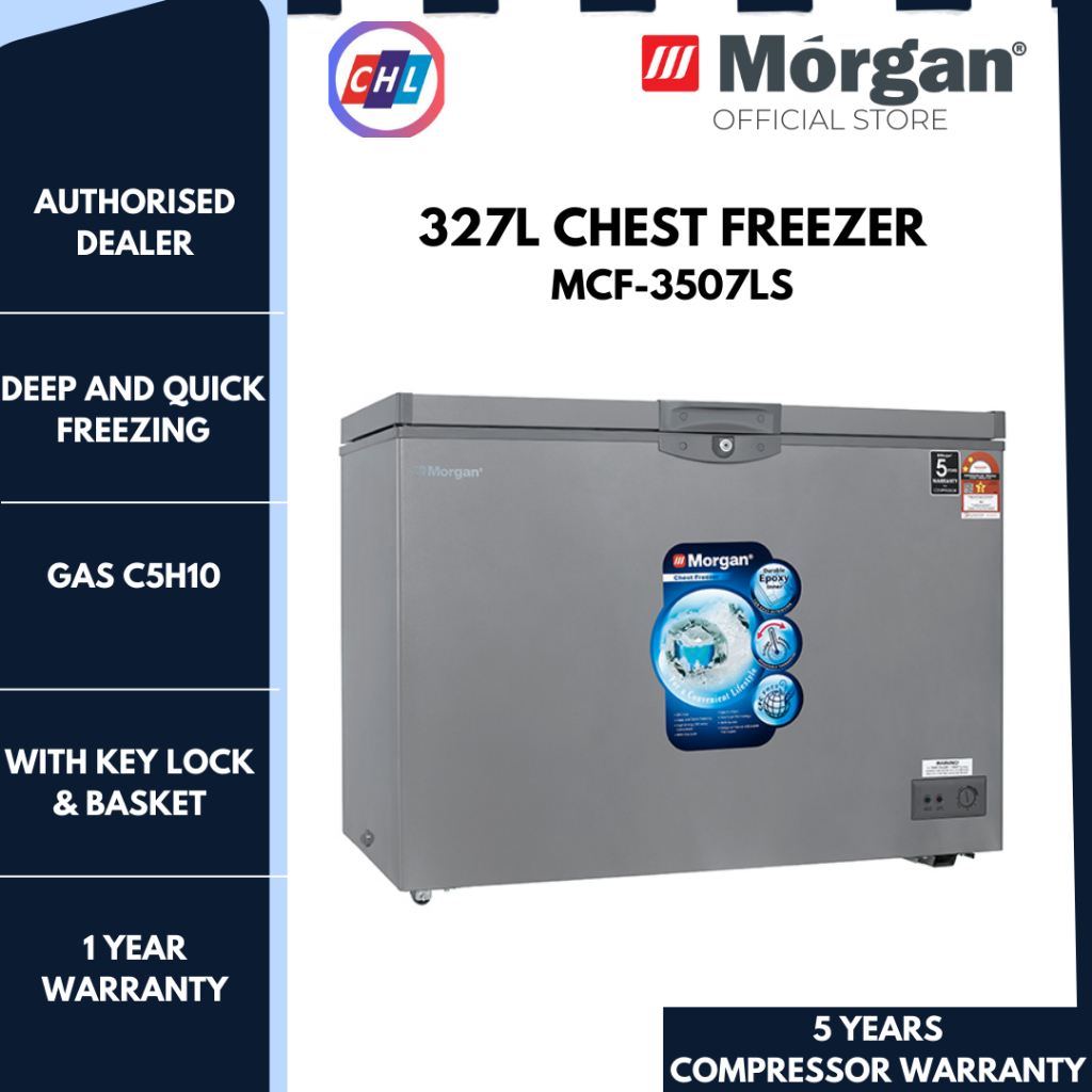 Morgan (Authorised Dealer) (Gross 327L/Nett 287L) Chest Freezer MCF ...