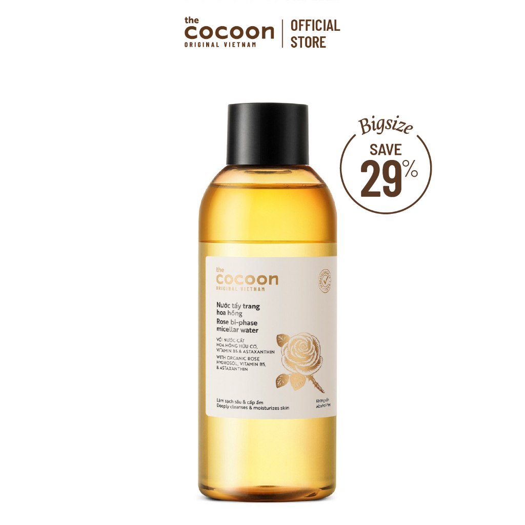 COCOON Rose Bi-Phase Micellar Water- Deep Cleanse and Hydrate (310ml ...